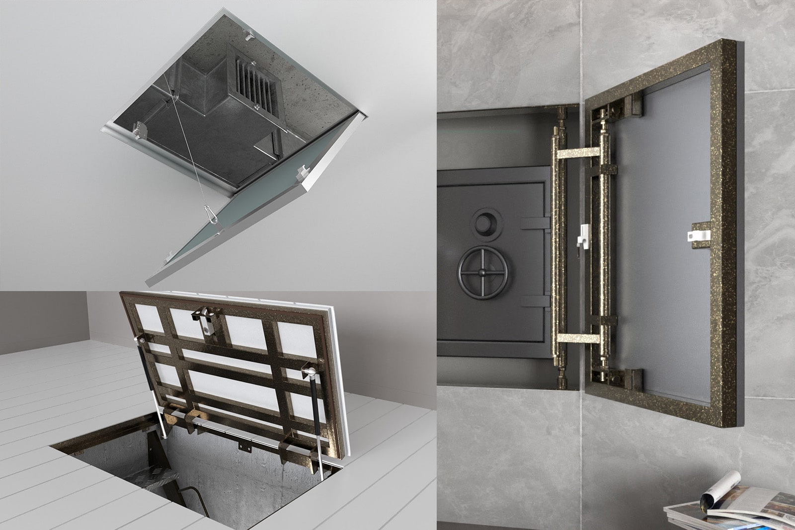 Hidden access doors and panels, floor hatch VHID in Europe